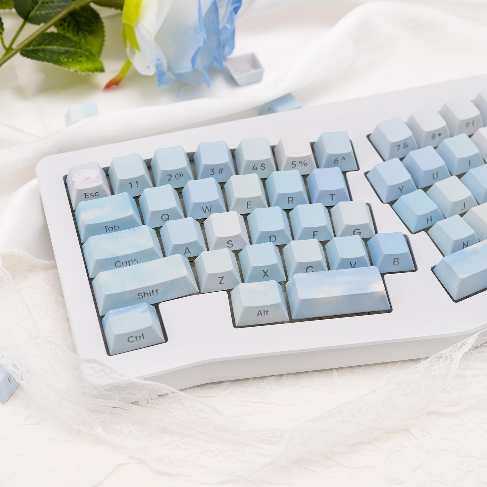 Mua Keycaps 130 Keys, Side Print Keycaps Shine Through Keycaps Set ...