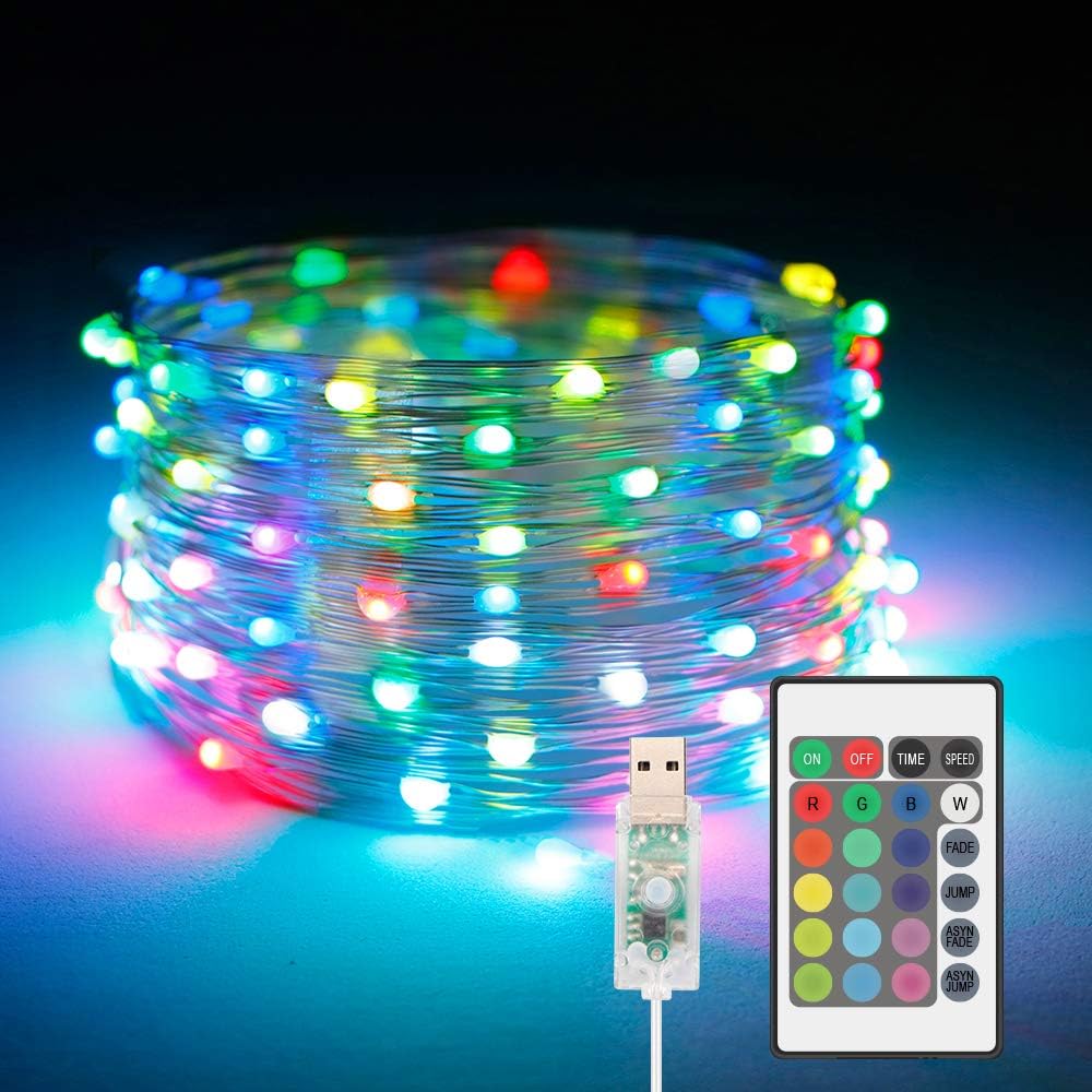 LED String Lights 10m 100 LED USB Powered, 16 Multi Colors Changing ...