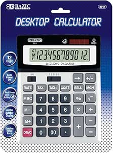 Amazon.com: BAZIC 12-Digit Desktop Calculator with Profit Calculation ...
