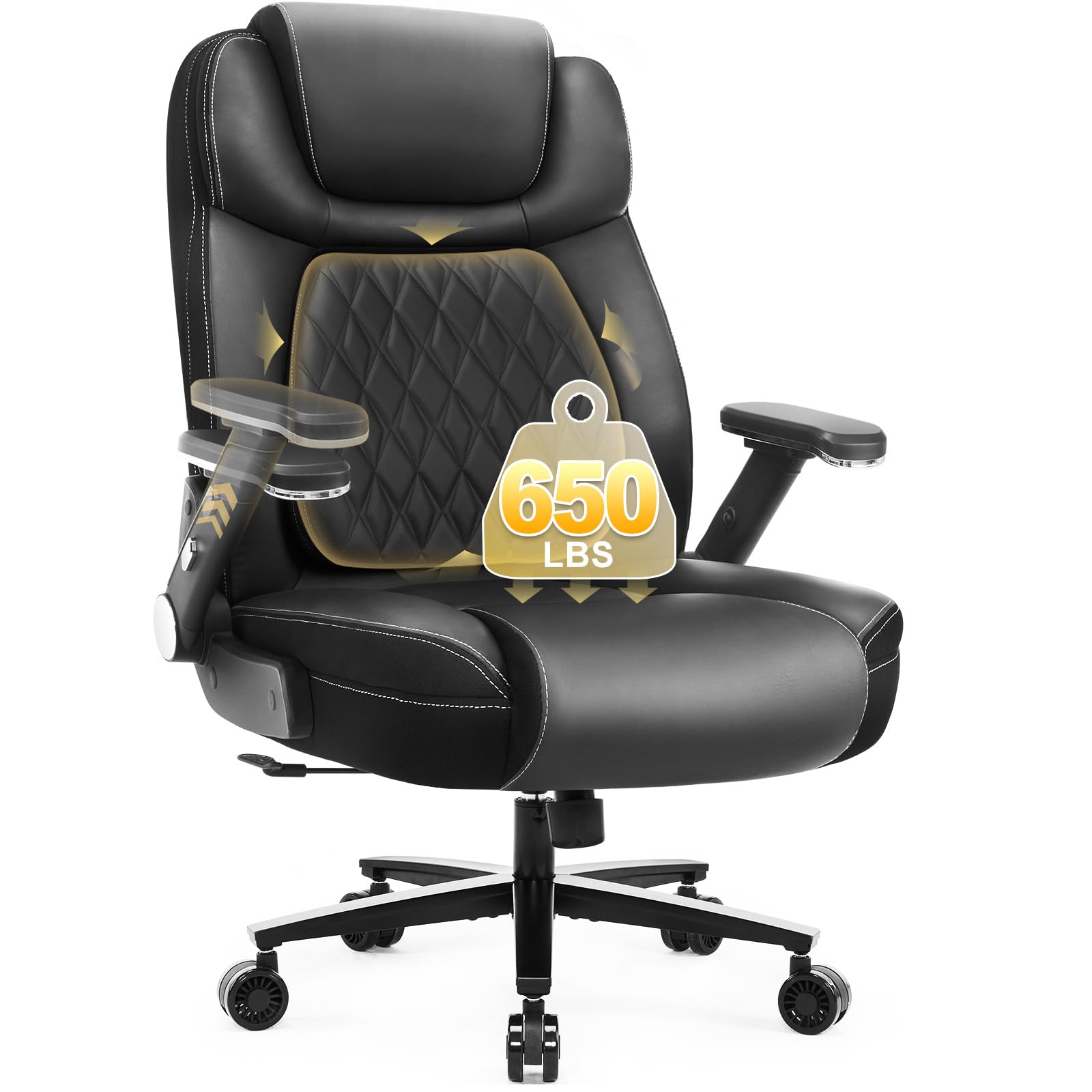 Estevo Big and Tall Office Chair, 650lbs Capacity Wide Office Chair for ...