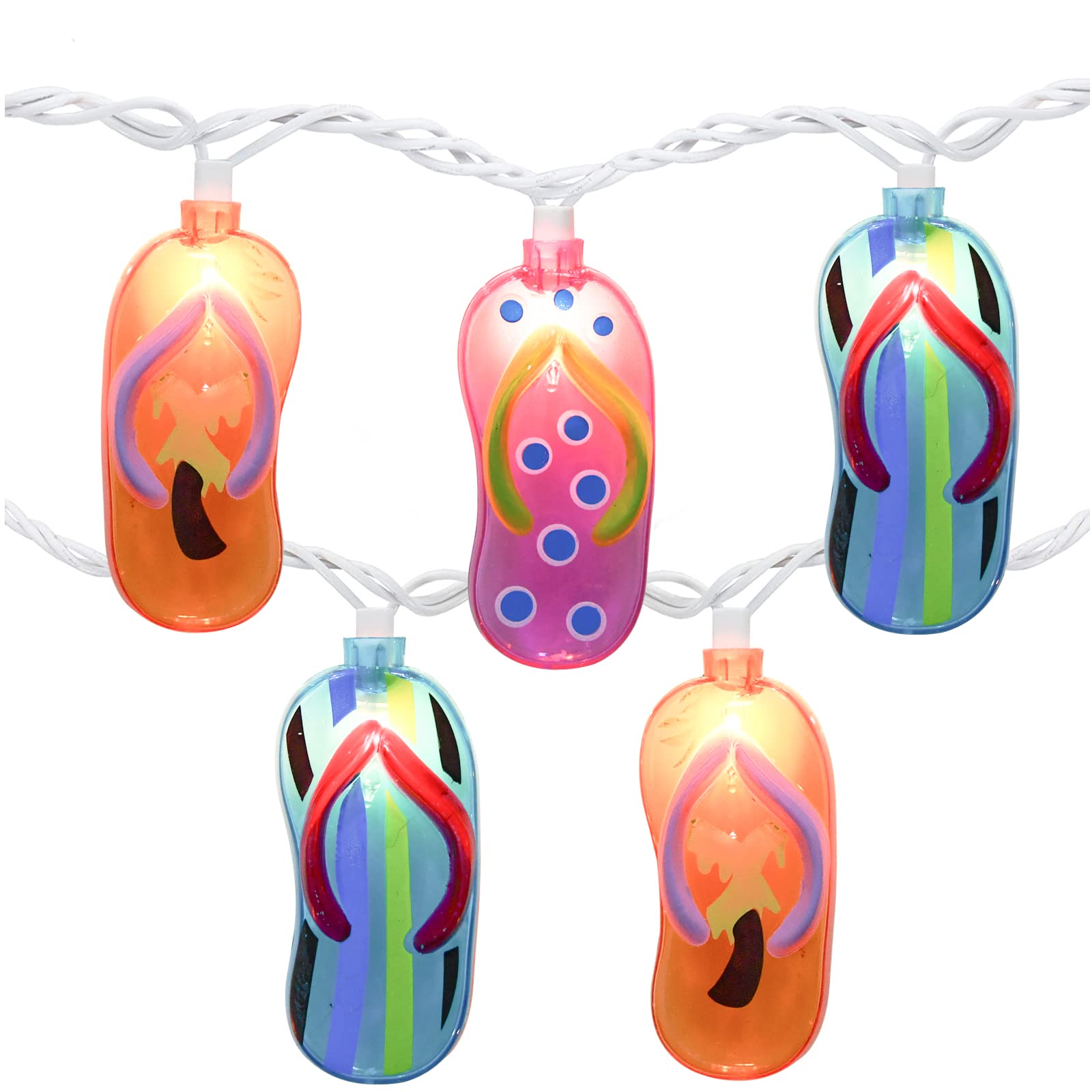 GOOTHY 8.5Ft Tropical Beach Themed Decorations Slipper String Lights ...