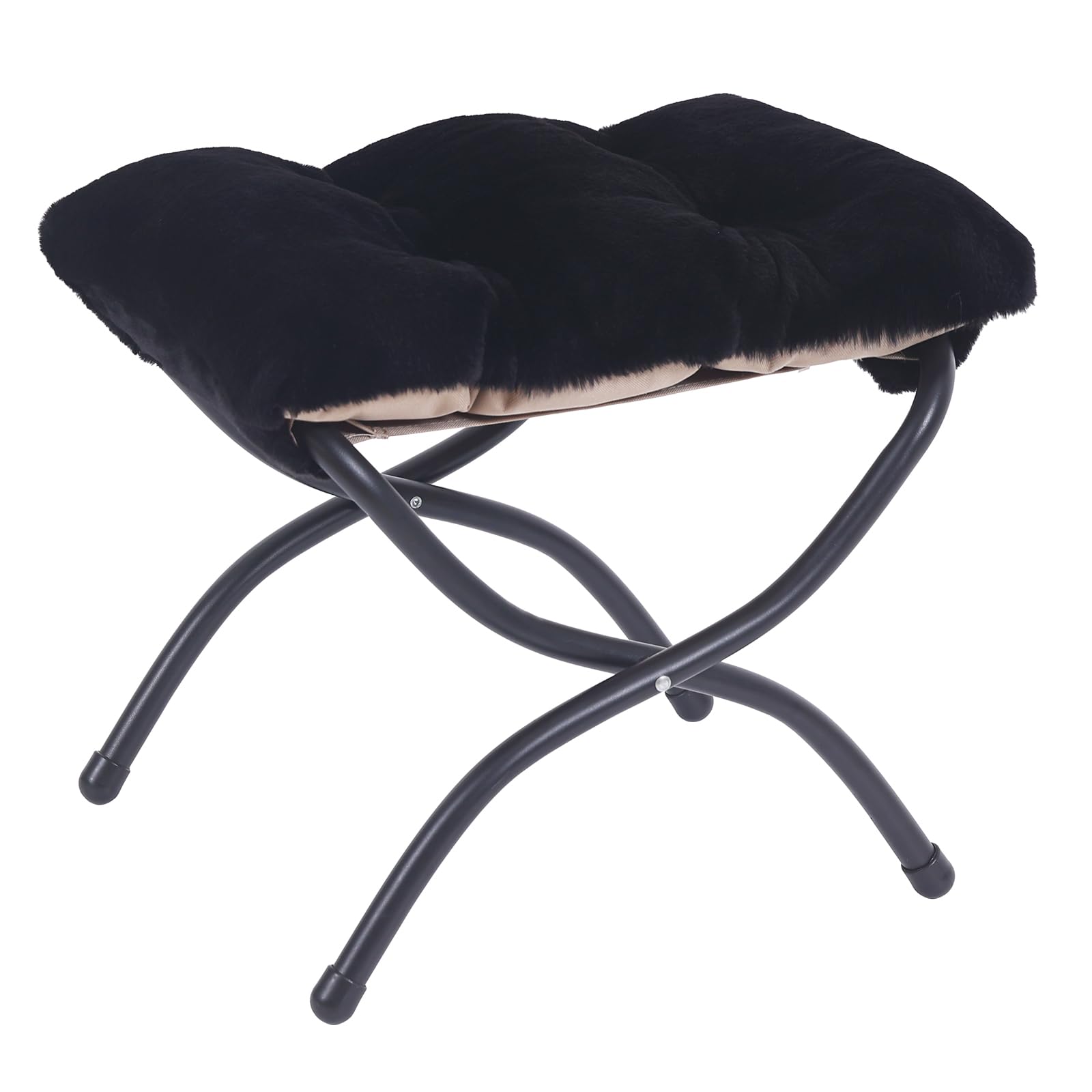 LITA Folding Upholstered Footrest Stool, Modern Small Portable Accent ...