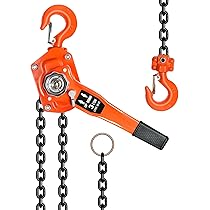 Lever Hoist 1/2 Ton Come Along , 3/4 Ton 1650 Lbs Capacity 10 FT Come ...