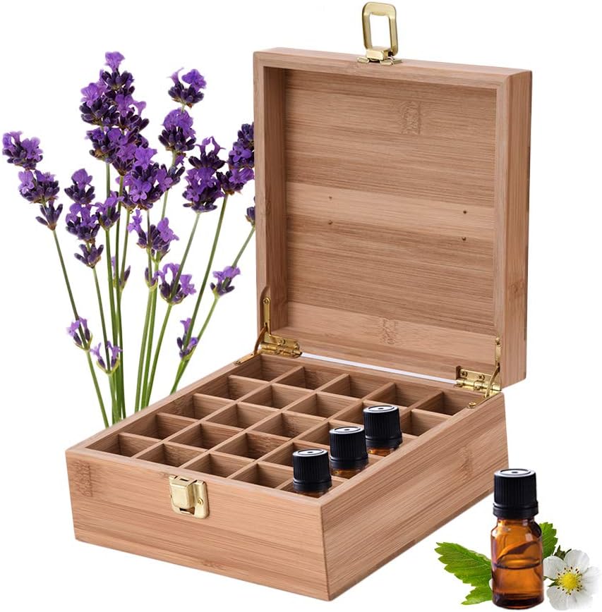 Beunyow 25 Compartments Aromatherapy Essential Oil Carrying Case ...