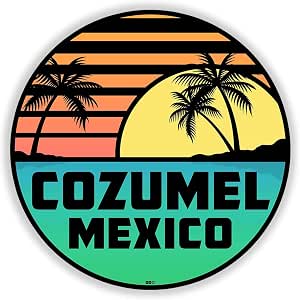Amazon.com: Cozumel Mexico Sticker Decal 3" Round Indoor Outdoor ...