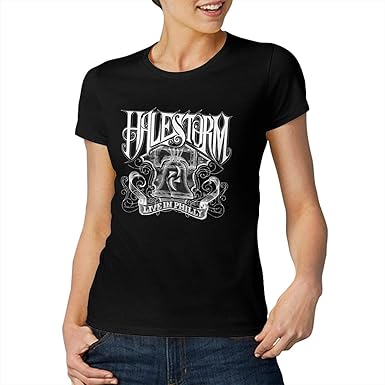 Halestorm T Shirt Woman Casual Short Sleeve Shirts Round Neck Sports ...