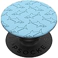 Amazon.com: Great White Shark on Aqua Blue PopSockets PopGrip ...