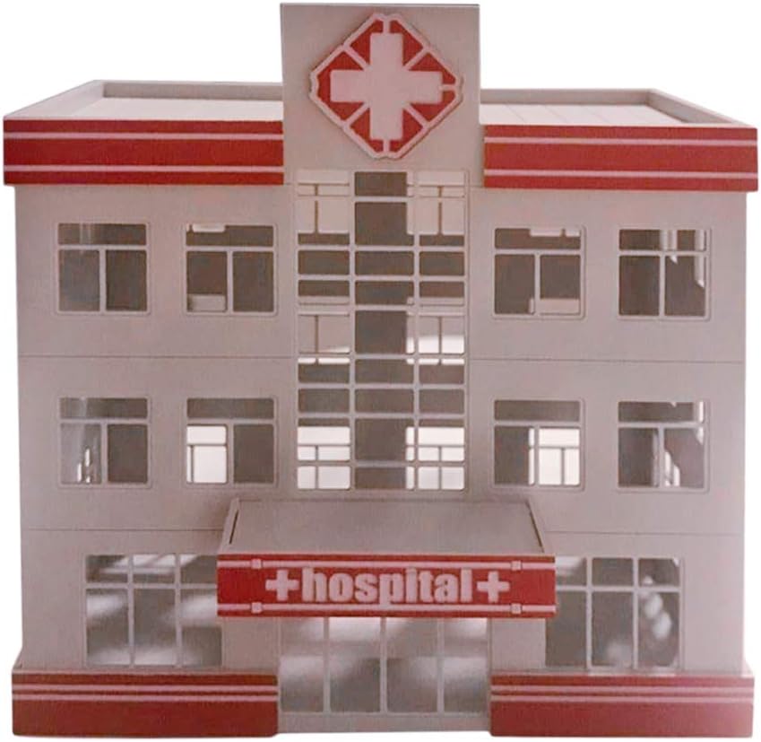 Amazon.com: Yamix DIY 1:87 HO Scale Hospital Building Model for ...