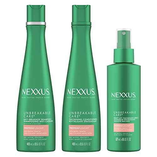 Nexxus Unbreakable Care Shampoo, Conditioner, and Leave-In Spray 3 Pack ...