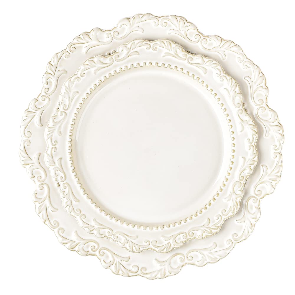 Mua Sungmor 2PC Ceramic Flat Dinner Plates Set, 8.6 Inch & 10.6 Inch ...