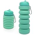 Amazon.com: Wikineon Collapsible Water Bottle 20oz, Travel Portable Sport Water Bottle, Silicone ...