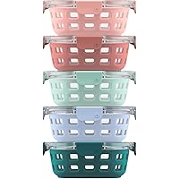 Ello Duraglass Round Glass Meal Prep Storage Containers Set with Leak ...