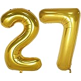 Amazon.com: AULE 40 Inch Large 27 Balloon Numbers Rose Gold, Big Foil ...