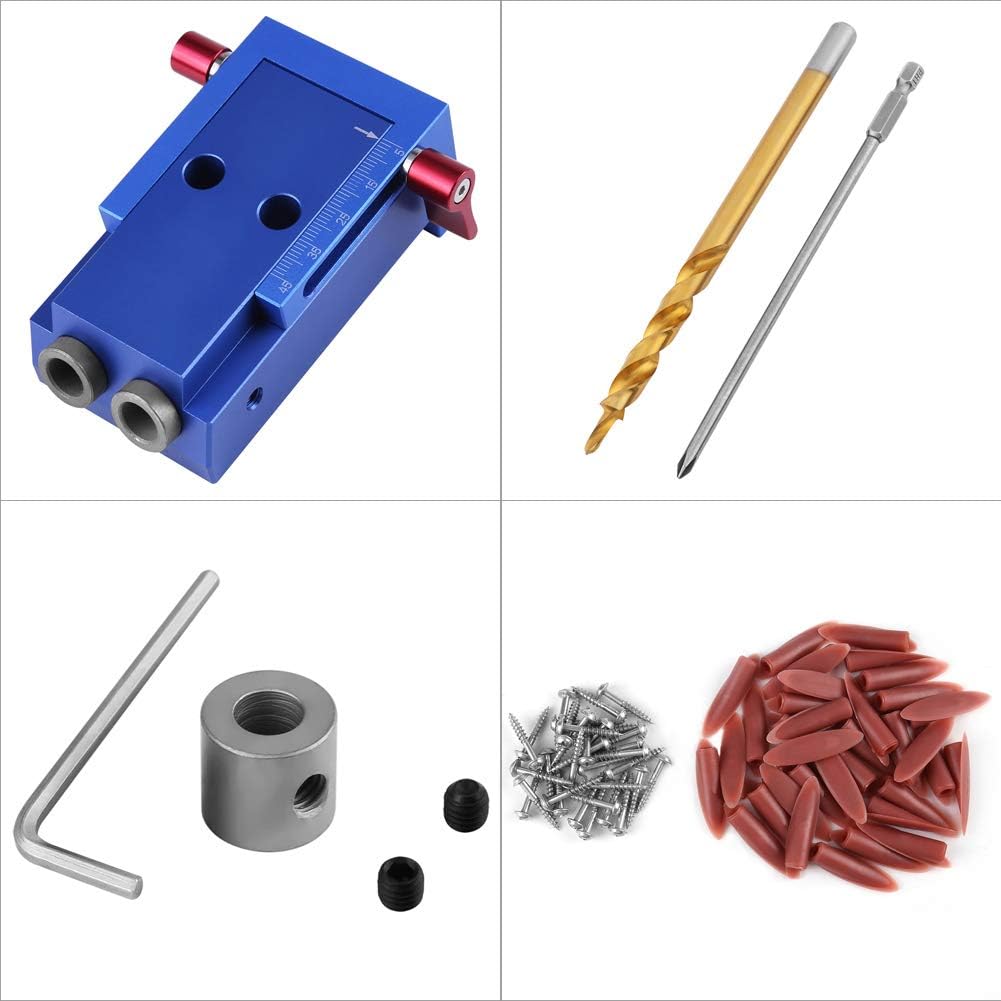 Pocket Slant Hole Jig Kit, 9.5mm Step Drilling Bit Woodworking Oblique ...