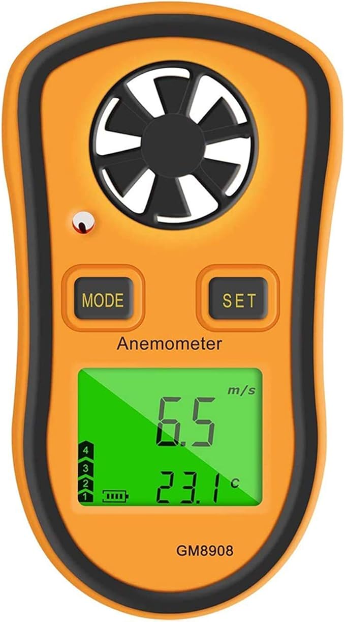 Wireless Digital Wind Meter, LCD Handheld Airflow Windmeter, Wind Speed ...