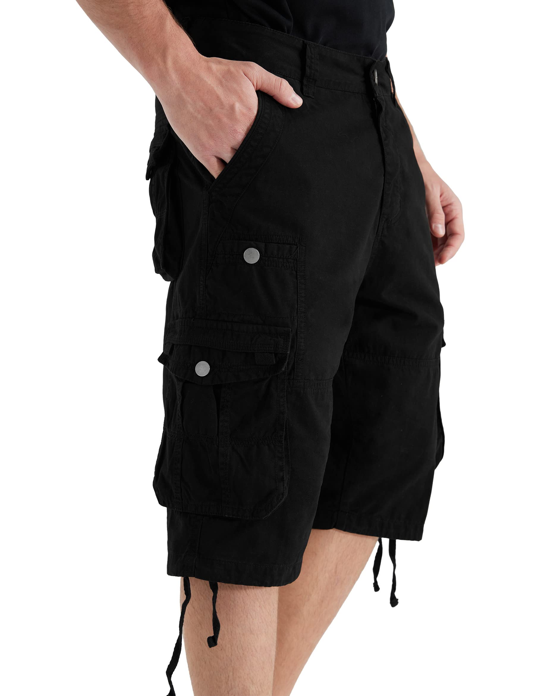 JAWERU Cargo Shorts for Men Multi Pockets Mens Shorts Below Knee Casual ...