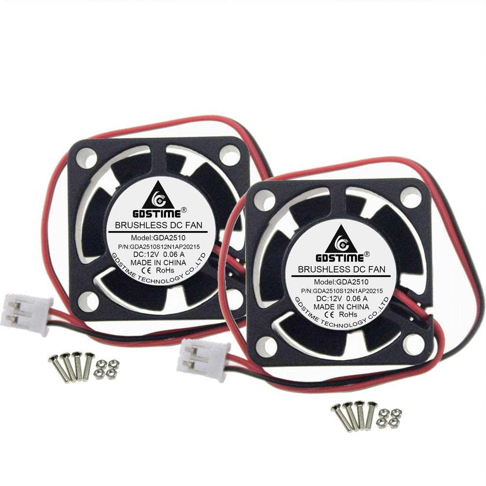 25mm x10 mm Mini Cooling Fan DC 12V 2 Pin Cooler for DIY PCB Radiator ...