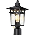 APOTO Dusk to Dawn Outdoor Post Lights,Black Waterproof Lamp Post Light ...