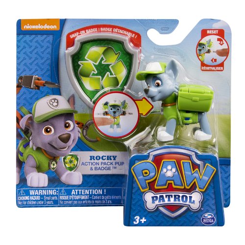 Paw Patrol Action Pack Pup & Badge, Rocky | Pricepulse