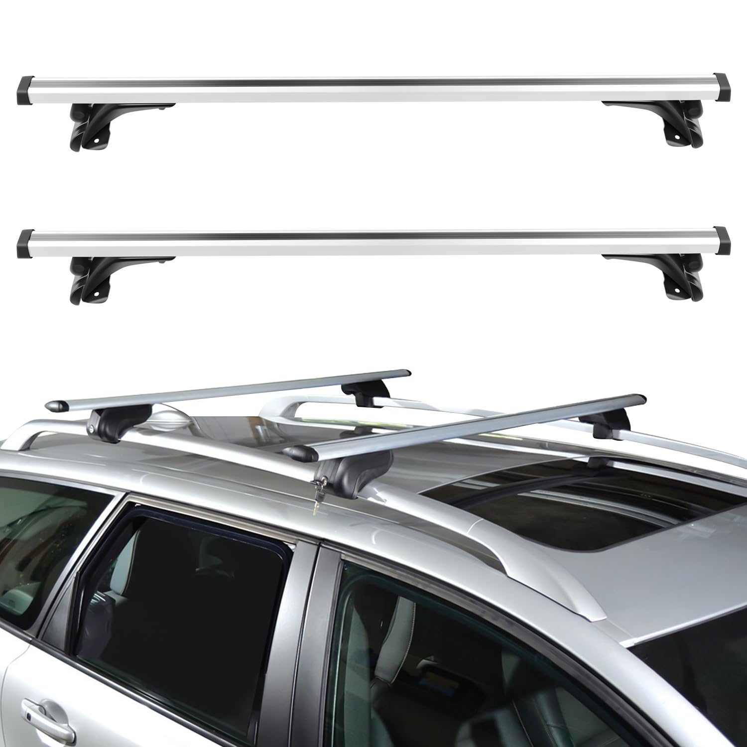 OCPTY Universal 48" Window Frame Roof Rack Cross Bars Cargo Bars for ...