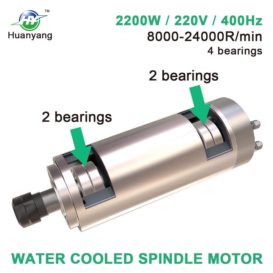 Mua HY HUANYANG Water Cooled CNC Spindle Motor 220V 2.2KW 24000RPM ...