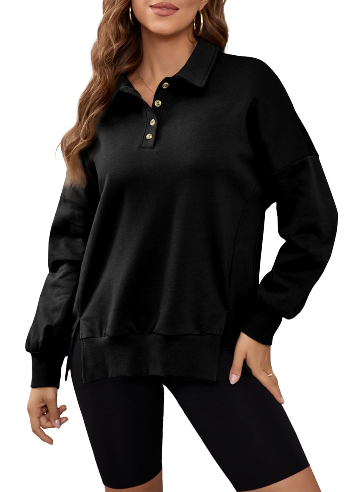 SHEWIN Womens Sweatshirt Casual Long Sleeve Loose Lightweight Pullover ...