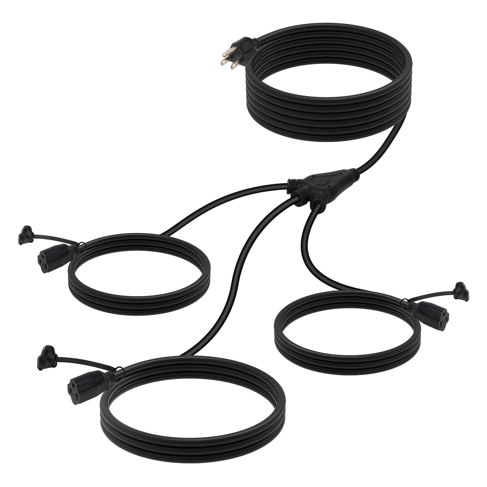 EP Outdoor Extension Cord 1 to 3 Splitter, Max 28ft End to End (40FT ...