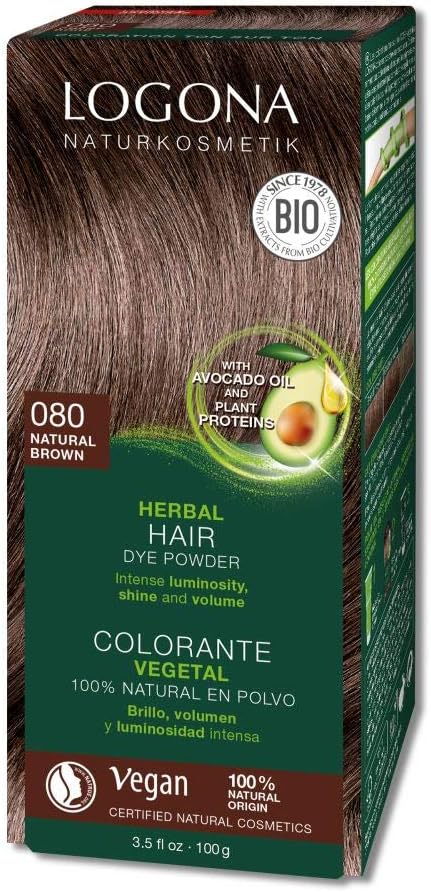Logona Herbal Hair Color Powder, 080 Natural Brown: Amazon.co.uk ...