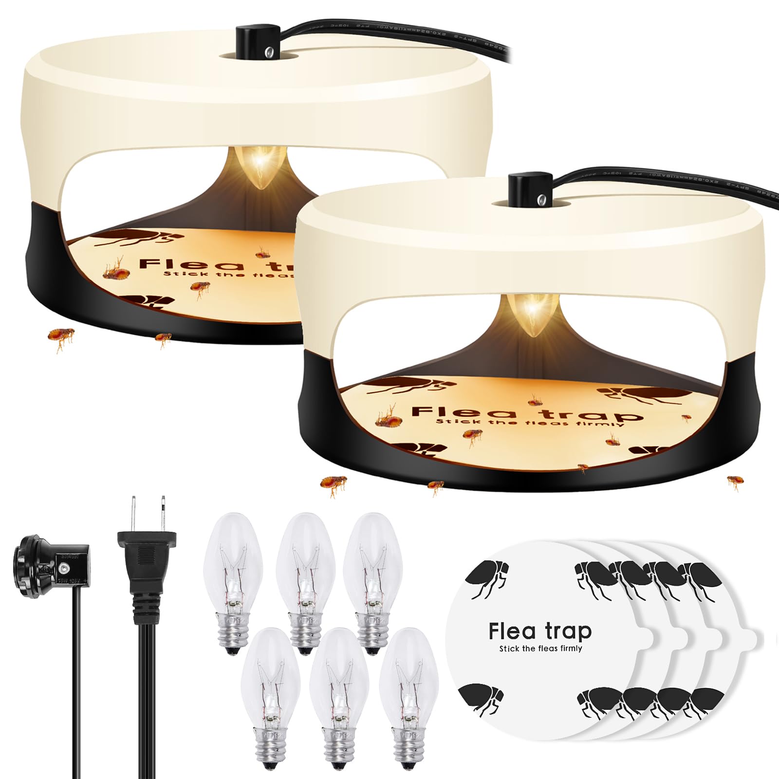 Flea Traps for Inside Your Home 2 Packs, 2024 Sticky Bed Bug, Flea Trap ...