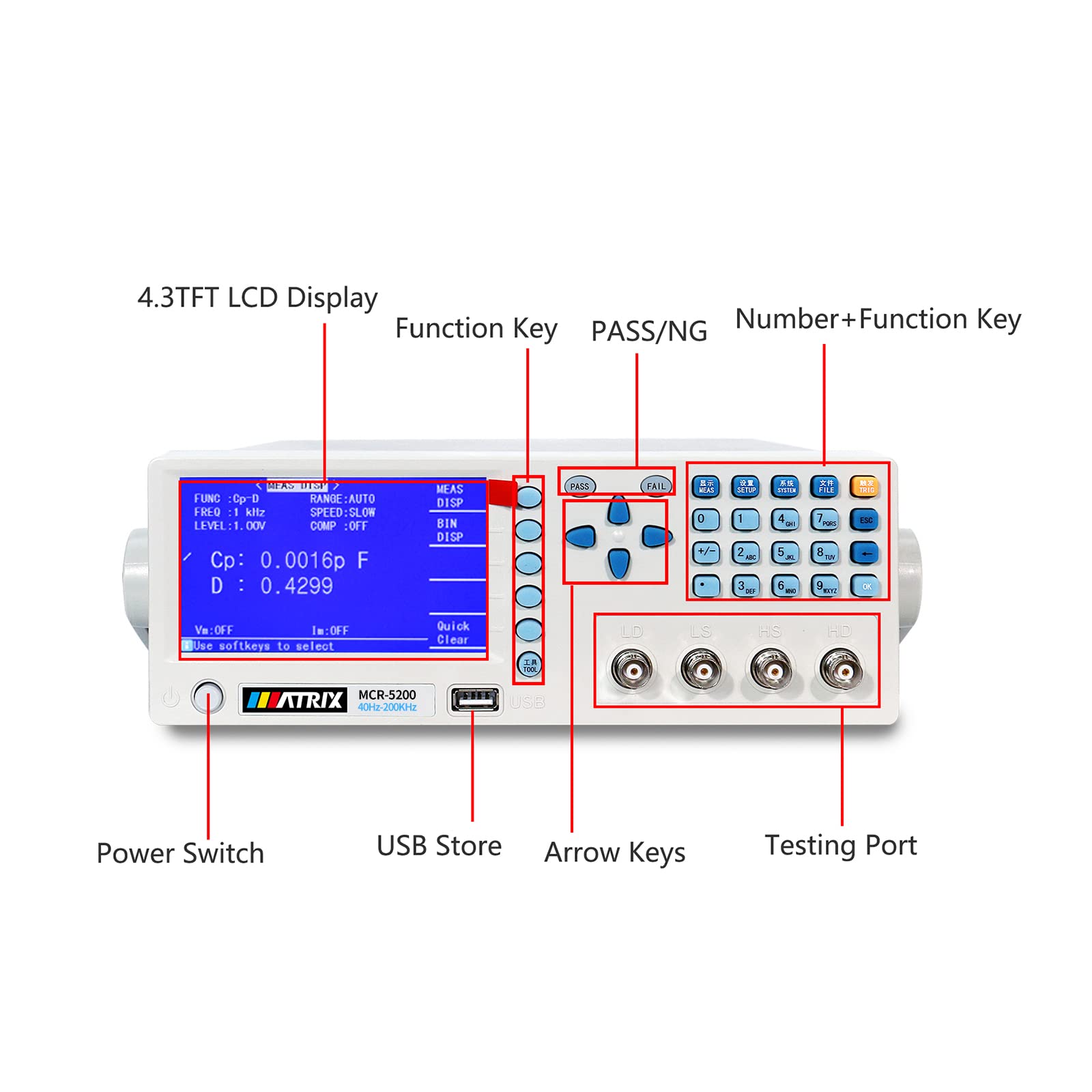 Mua MCR5200 LCR Meter, Capacitance Meter 40Hz-200kHz, 0.1% Benchtop ...