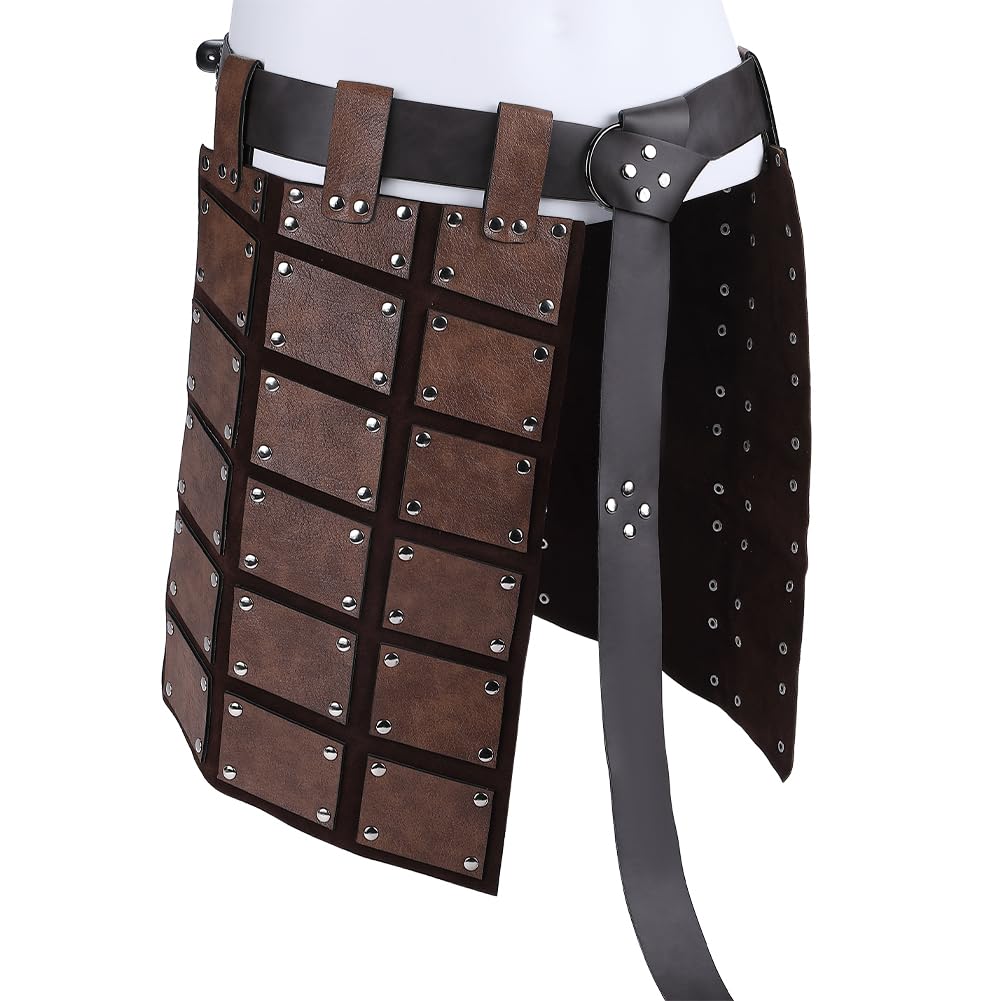 GORGECRAFT Medieval Faux Leather Thigh Armor Retro Double Sides Waist ...