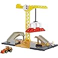 Amazon.com: Matchbox Action Drivers Construction Playset, Moving Crane ...