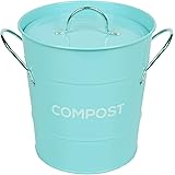 Terracotta Ceramic Kitchen Compost Caddy (Oyster White Colour ...