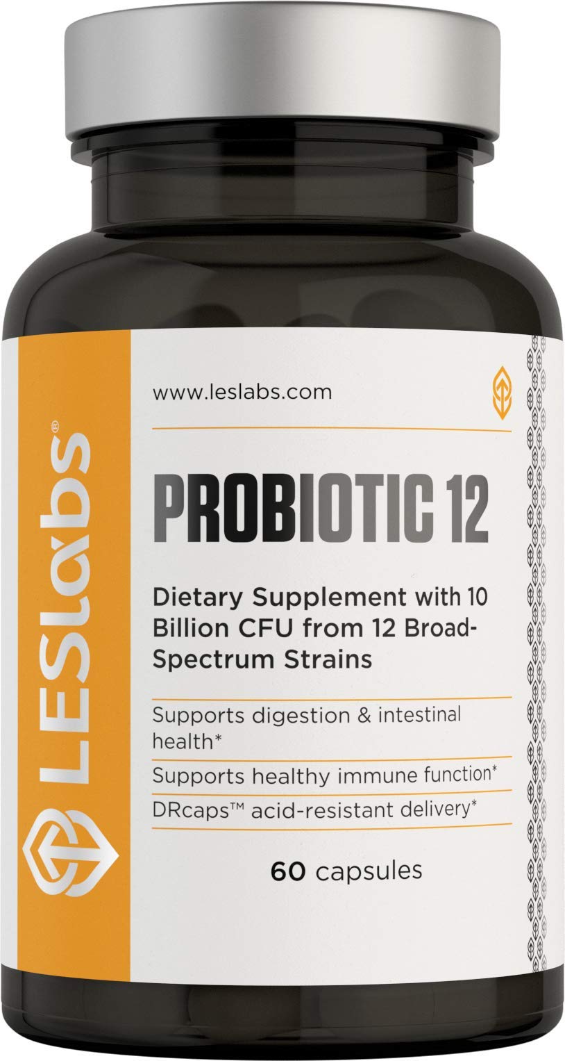 LES Labs Probiotic 12, Natural Supplement for Digestive & Immune Health ...