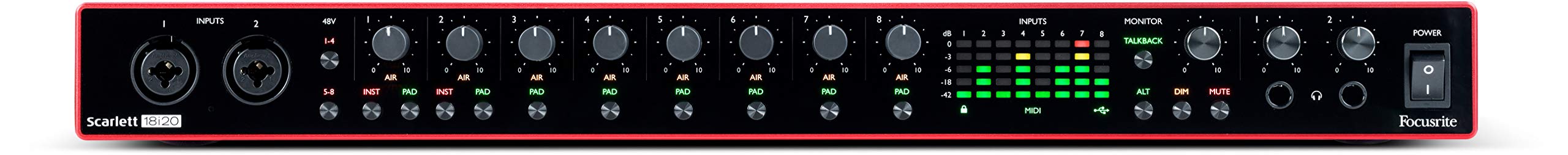 Focusrite Scarlett 18i20 3rd Gen 18-in, 20-out USB Audio Interface ...