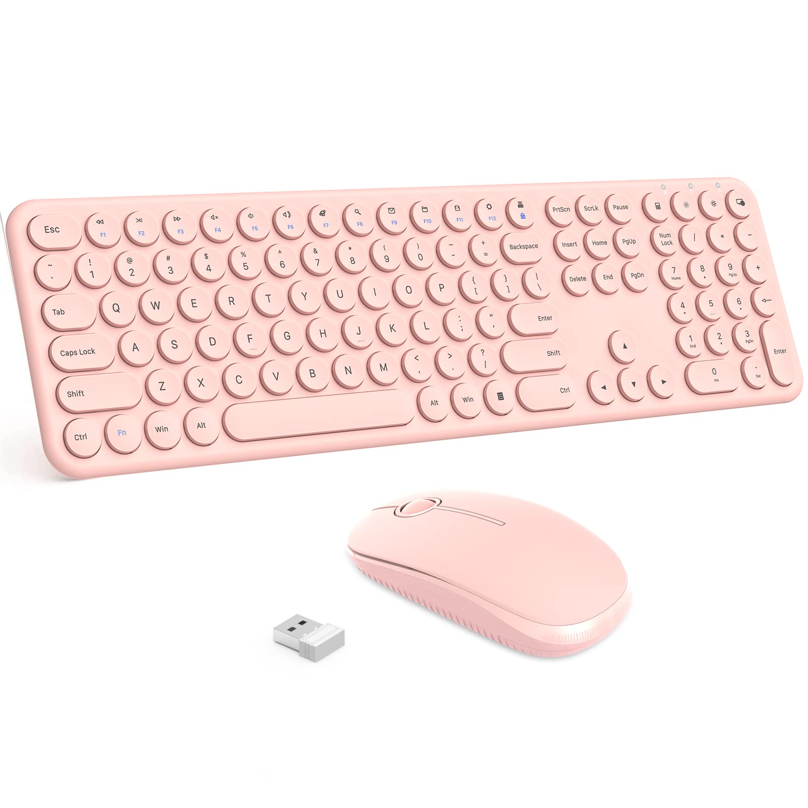 Mua Pink Wireless Keyboard and Mouse, Vssoplor 2.4GHz Compact Full Size ...