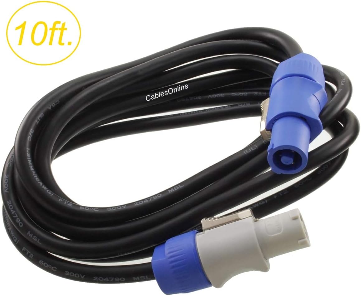 Amazon.com: CablesOnline, 10ft. 16AWG Stage Lighting Fixture PowerCon ...