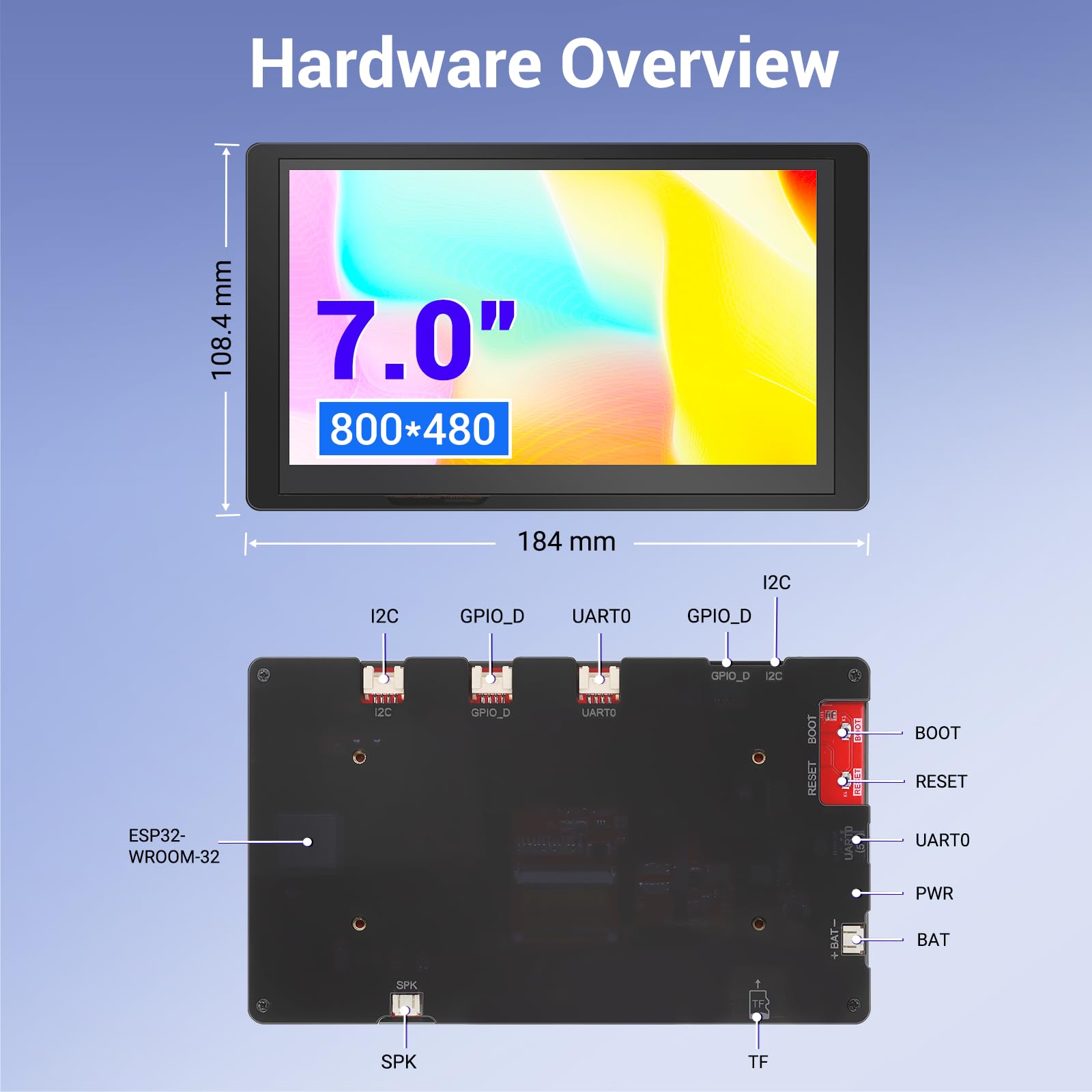 Mua ELECROW ESP32 mit Screen, 7.0 Inch ESP32 HMI Display 800x480 RGB ...