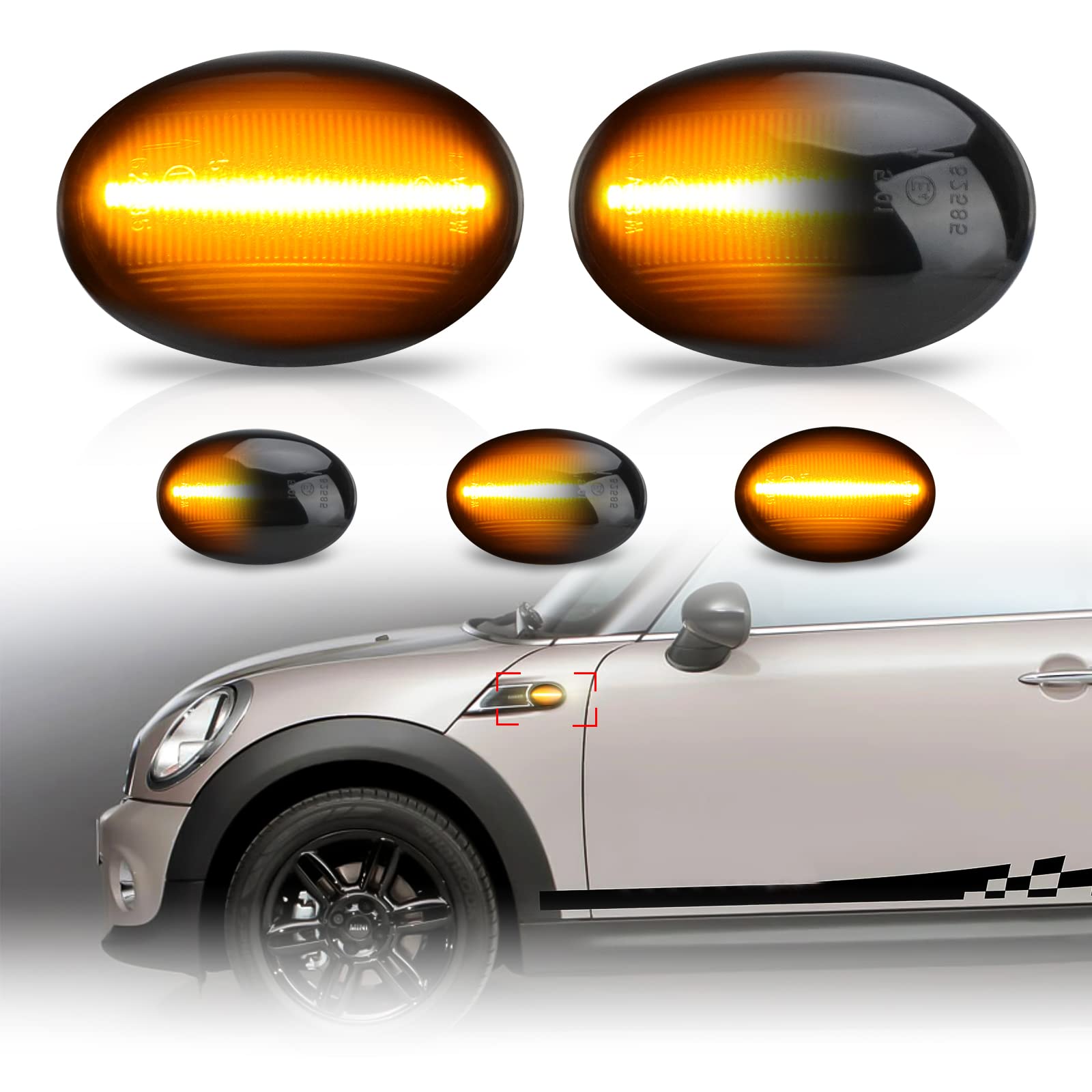 Bestview Side Marker Light Assembly Compatible for MINI Cooper R55 R56 ...