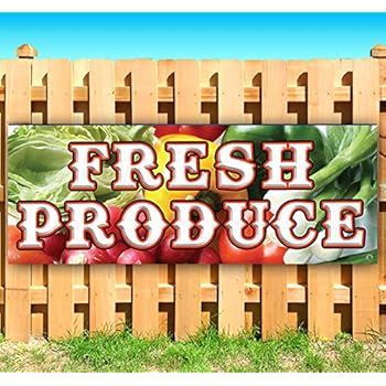 Amazon.com : Fresh Vegetables Banner Sign Produce Farm Farmer Market ...