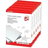Value Copier Paper Multifunctional Ream-Wrapped 75/80gsm A4 White - 1 box containing 5 Reams of ...