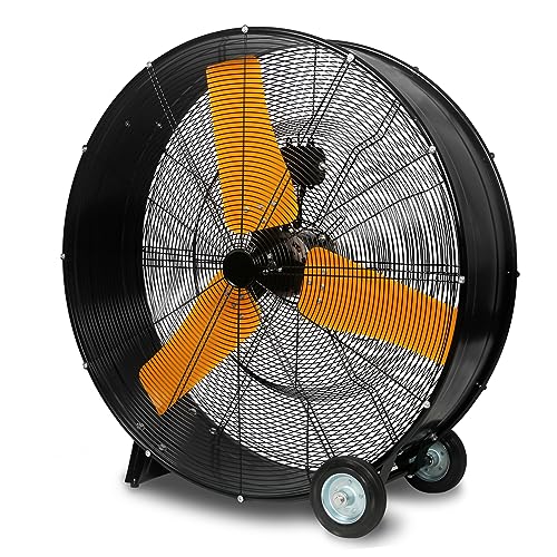 KEN BROWN 36 Inch High Velocity Direct-Drive Industrial Drum Fan, 15300 ...