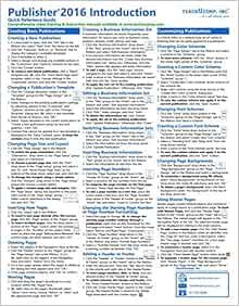 Microsoft Publisher 2016 Introduction Quick Reference Training Guide ...