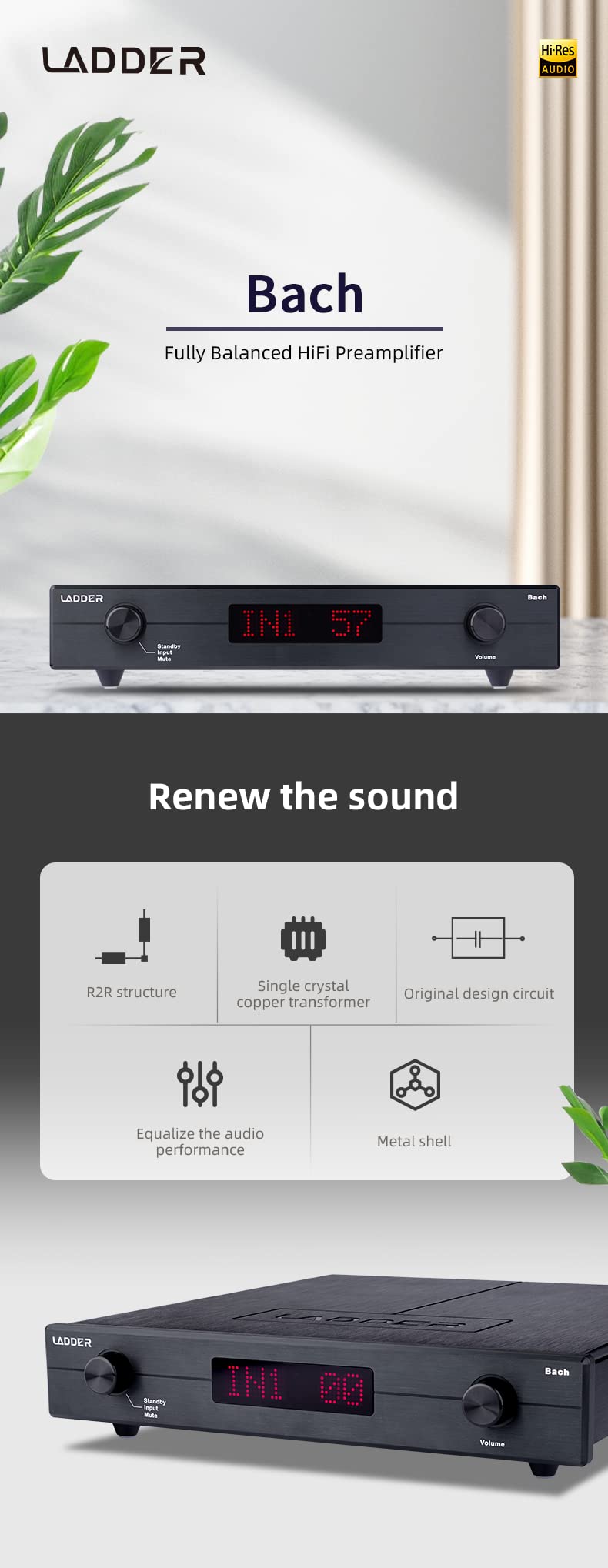 Mua Ladder Bach Fully Balanced HiFi Preamplifier R-2R Structure Stable ...