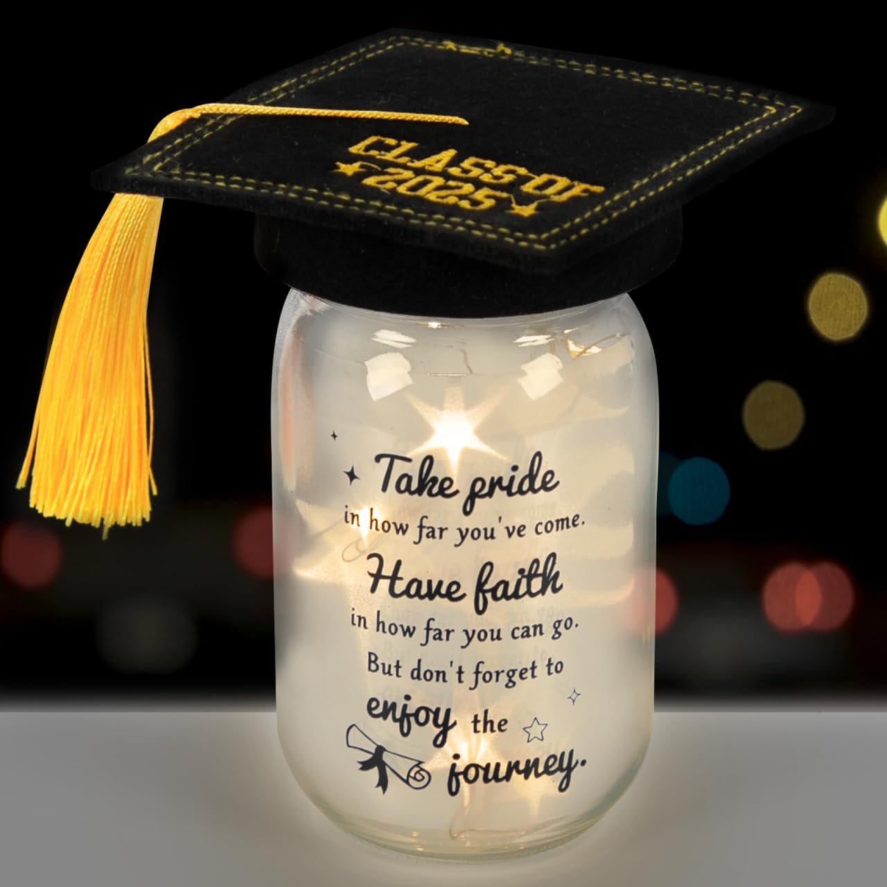 JOYSELLER Graduation Gifts, Class of 2025 Night Light Mason Jar for ...
