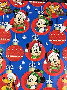 Amazon.com: Disney's Mickey Mouse Christmas Gift Wrapping Paper -1 Roll ...
