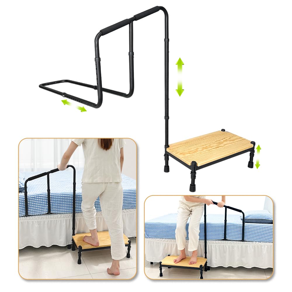 POWYS Bed Step Stool with Handle for Elderly Seniors Adults Safety for ...