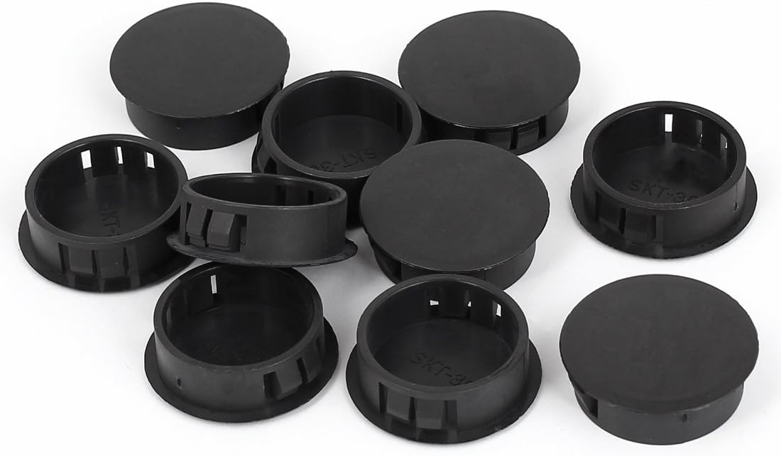 Amazon｜uxcell ホールプラグ マウント穴プラグ カバーキャップフラッシュ ブラック プラスチック 10個 30mmの直径 ...