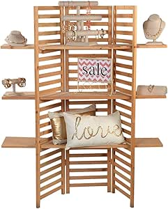 Amazon.com: SSWBasics 3-Panel Wood Display with 3 Shelves: Home & Kitchen