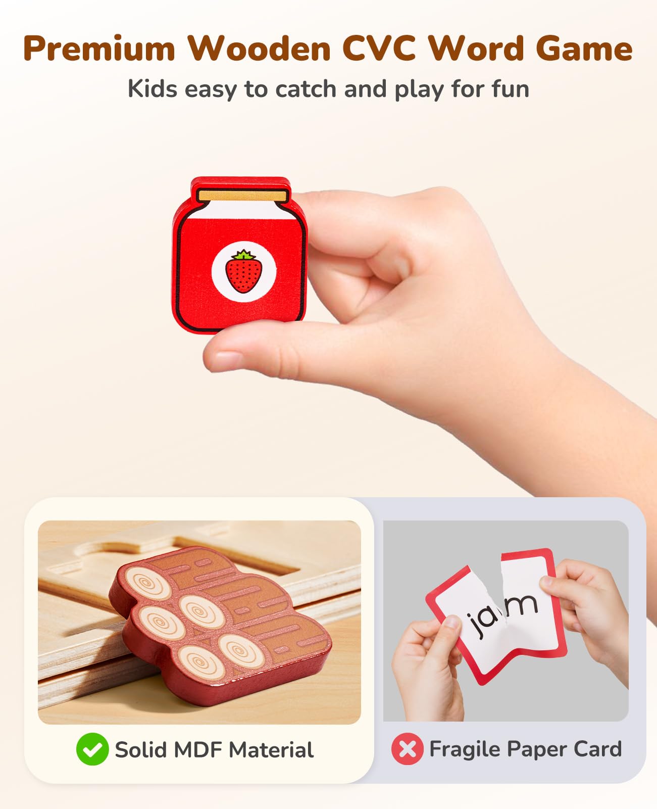 Mua JoyCat CVC Word Games Wooden Short Vowel Reading Letters Sorting ...